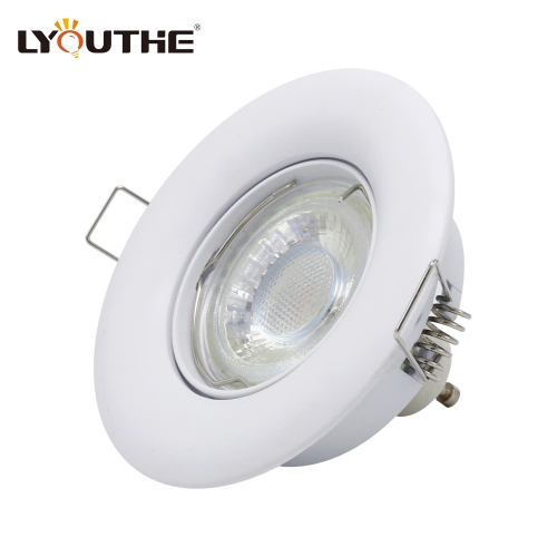 Round adjustable pure aluminum GU10 recessed ceiling lights MR16 white ...