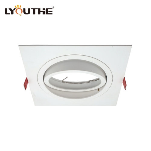 Square white pure aluminum ajustable recessed AR111 downlights
